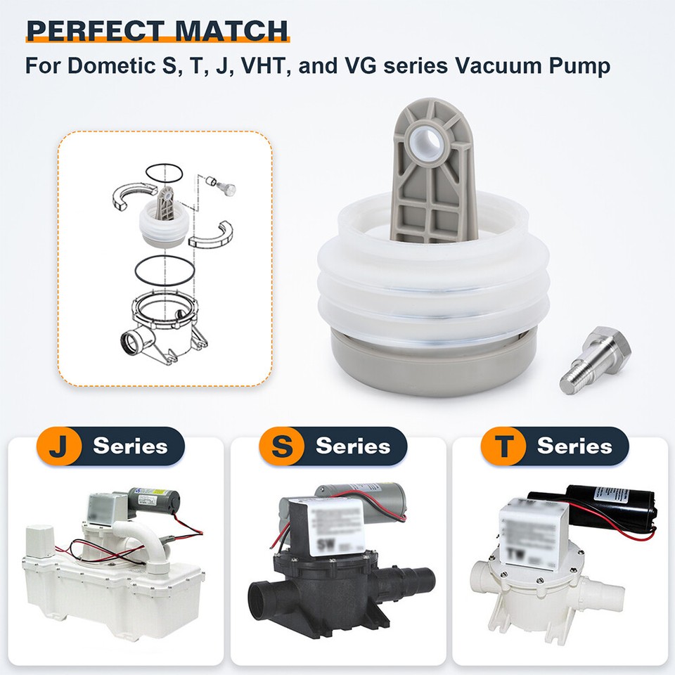 For Dometic SeaLand 385230980 Vacuflush Pump Bellow Kit S J T Series ...