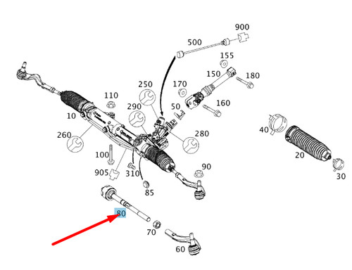 NEW MERCEDES-BENZ E W212 STEERING INSIDE TIE ROD A2123302103 ORIGINAL ...