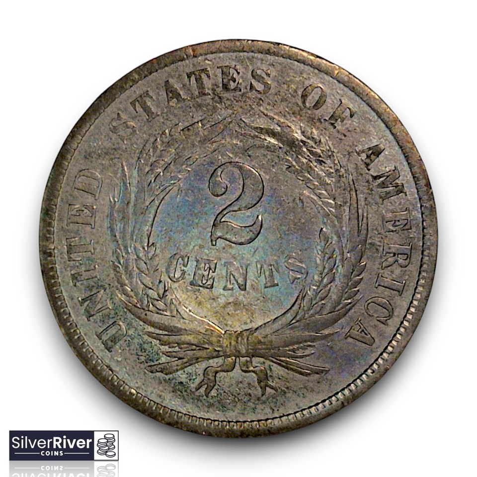 1864 Union Shield Two-Cent Piece (*XF+/AU Condition*) - Large Motto ...