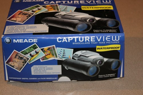 MIB Meade CaptureView 8x22 VGA Binoculars w/ .3 Megapixels Camera, Case ...