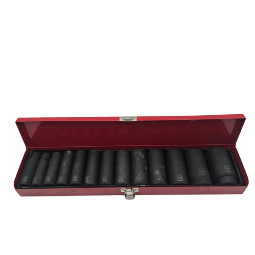 SK Tools Drive, 6 Point, Deep Metric 13 Piece Impact Socket Set In Case ...