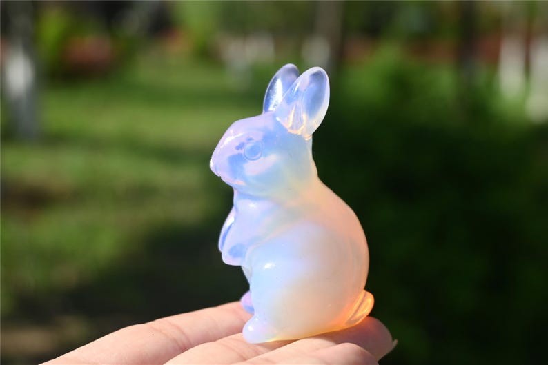 2.3'' Pink opalite Rabbit Quartz crystal skull carved decor healing ...