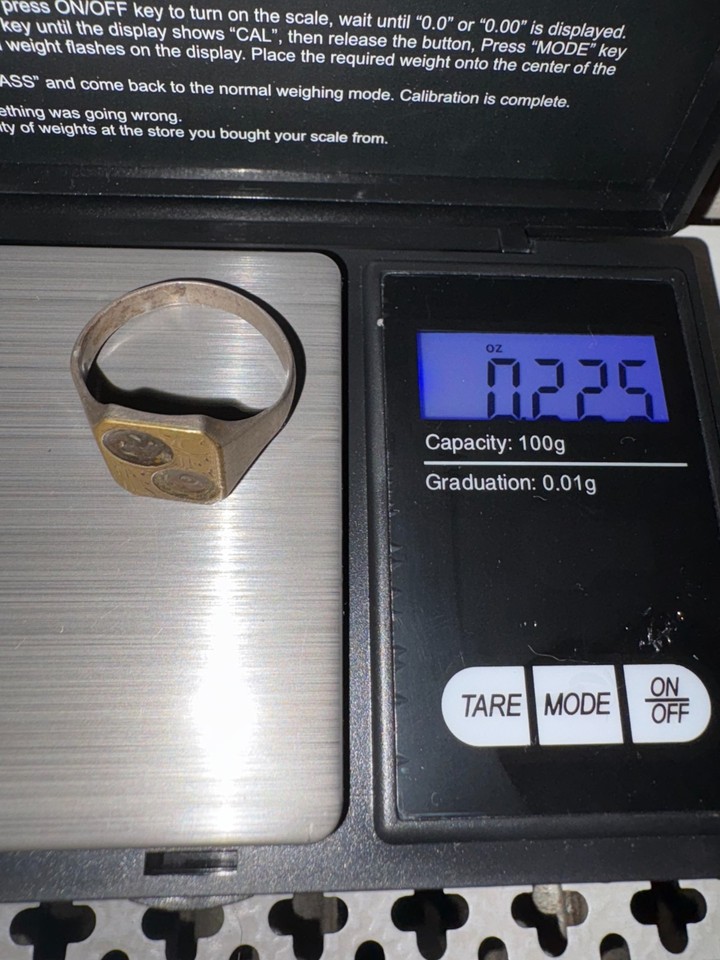 Old Silver & Brass Signet Ring old Arabic Scripts Kufic Calligraphy ...