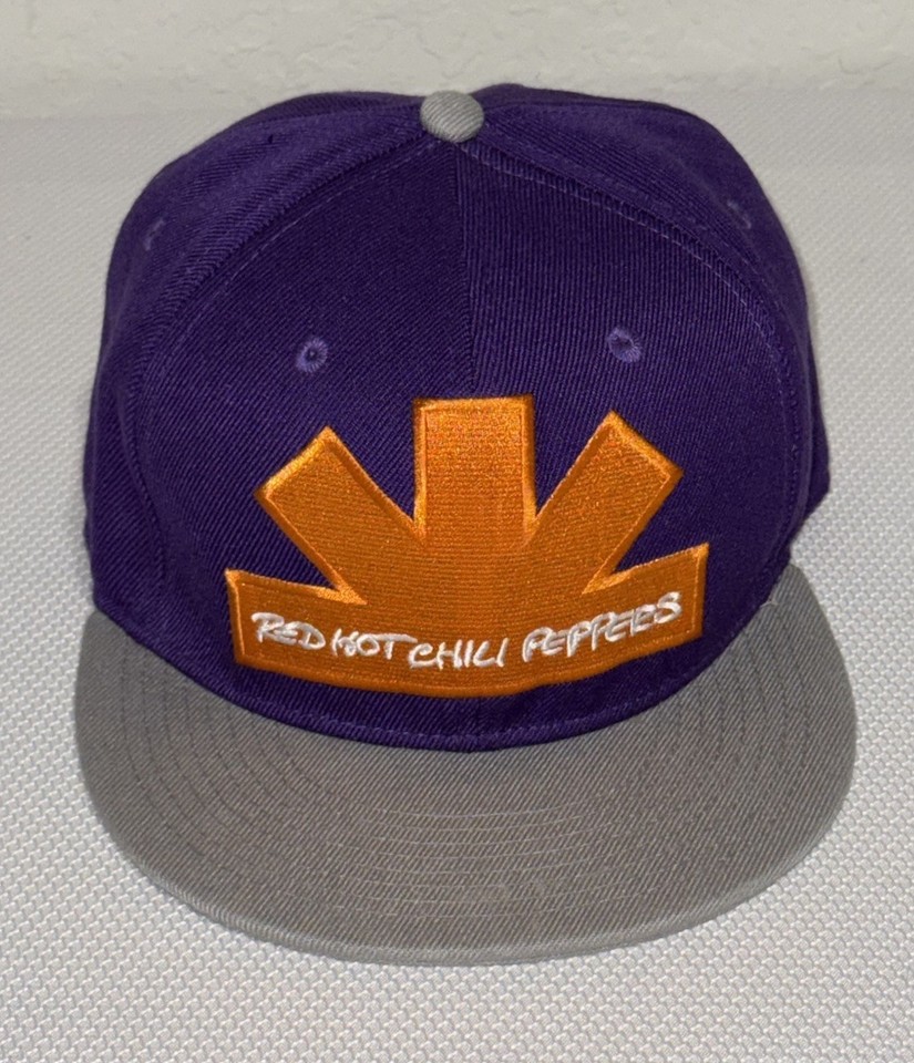 Red Hot Chili Peppers RHCP Logo Snapback Hat Baseball Cap Purple Orange ...