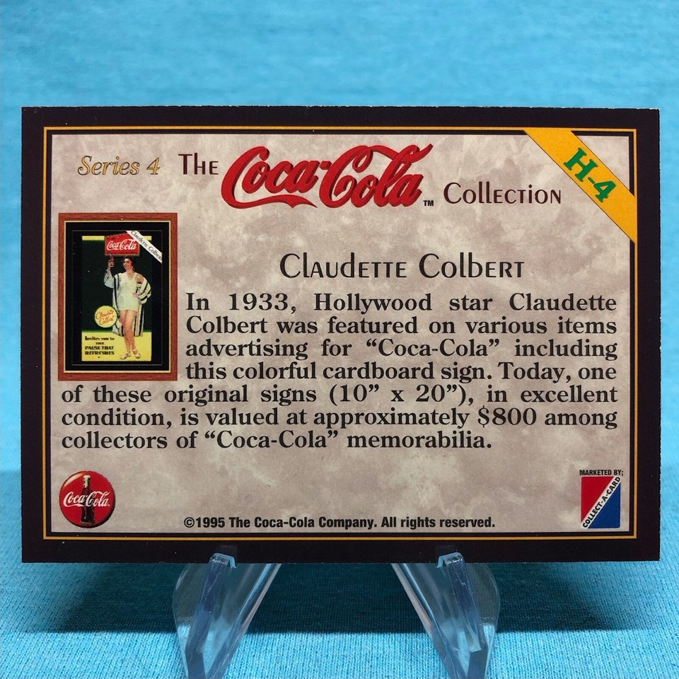 Claudette Colbert 1995 The Coca-Cola Collection Series 4 #H-4 Trading ...