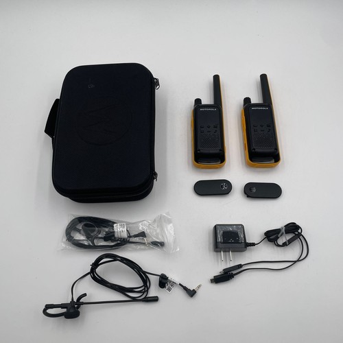 Motorola Talkabout T475 Two-Way Radio Black W/Yellow (2 Pack ...
