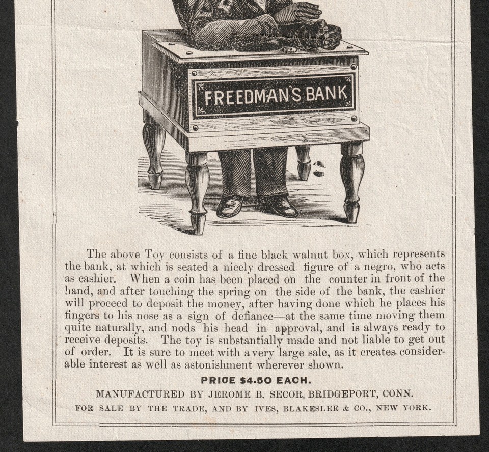 Super RARE! - Secor's Mechanical Freedmans Bank Card Black & White ...
