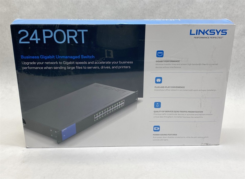 Linksys Model LGS124 24-Port Gigabit Business Unmanaged Switch New ...