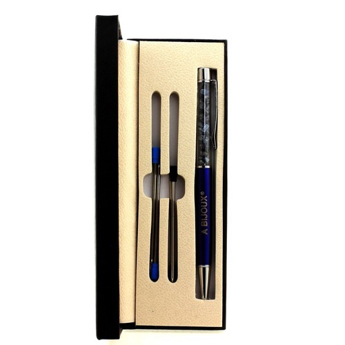 Stylo minéraux Saphir brut Madagascar. Couleur Bleu marine. | eBay