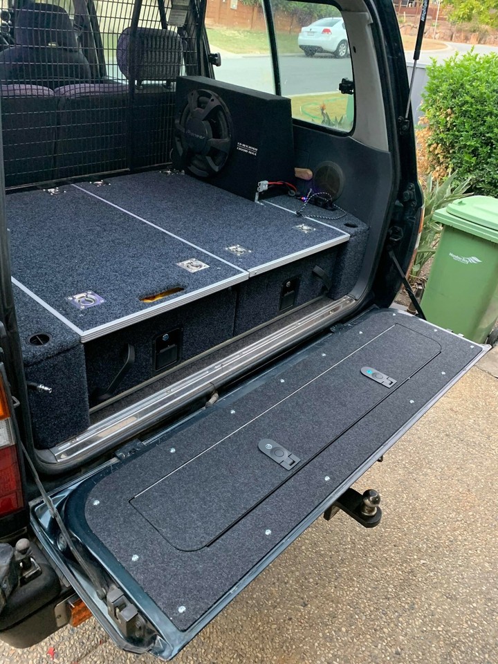 FJ80 tailgate storage fzj80 fj80 lx450 rear draw with marine carpet | eBay