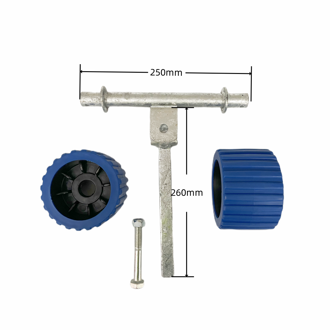 Boat Trailer Blue Wobble Rollers Gal Dual Double Roller Bracket Support ...