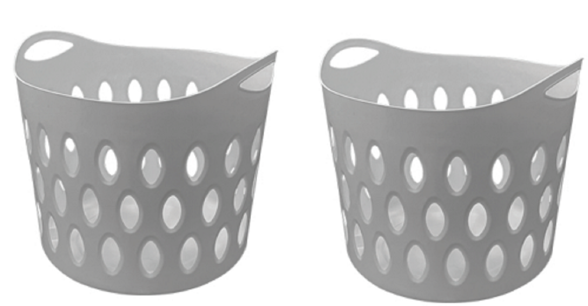 30L Plastic Laundry Bucket Hamper Bin Storage Clothes Washing Flexible ...