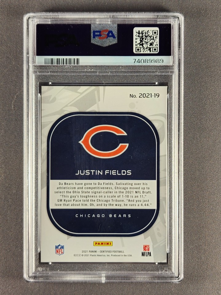 2021 Panini Certified #19 Justin Fields PSA 10 Rookie Card RC Gem Mint ...