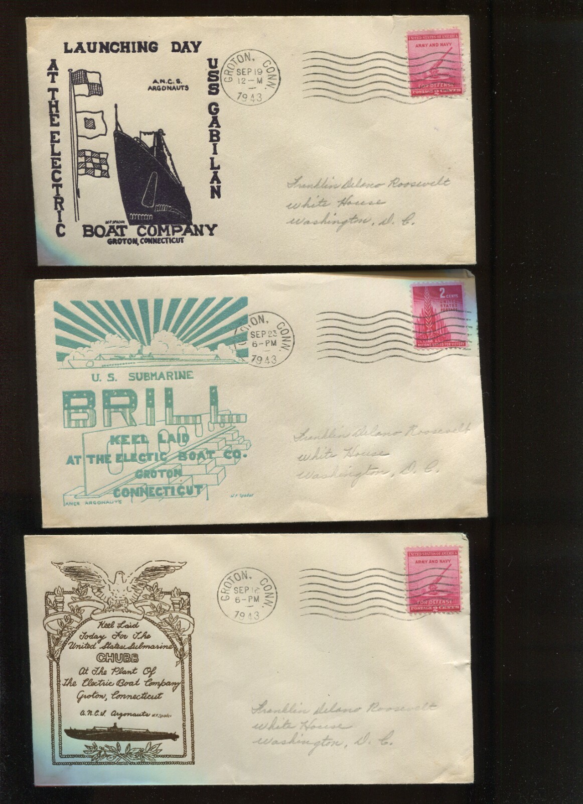 28 PRESIDENT FRANKLIN D ROOSEVELT PERSONAL COLLECTION WW2 NAVAL COVERS ...
