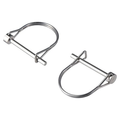 3/16" x 1.97" D-shaped Shaft Locking Pin Safety Coupler Pin Spring ...