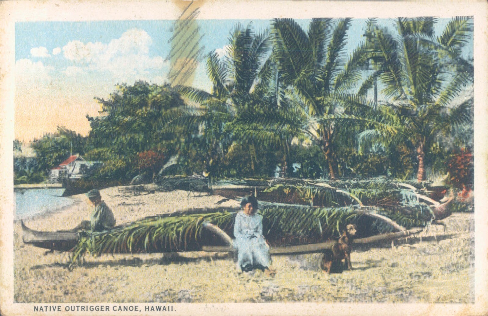 HAWAII Native outrigger canoe 1940s PC | eBay