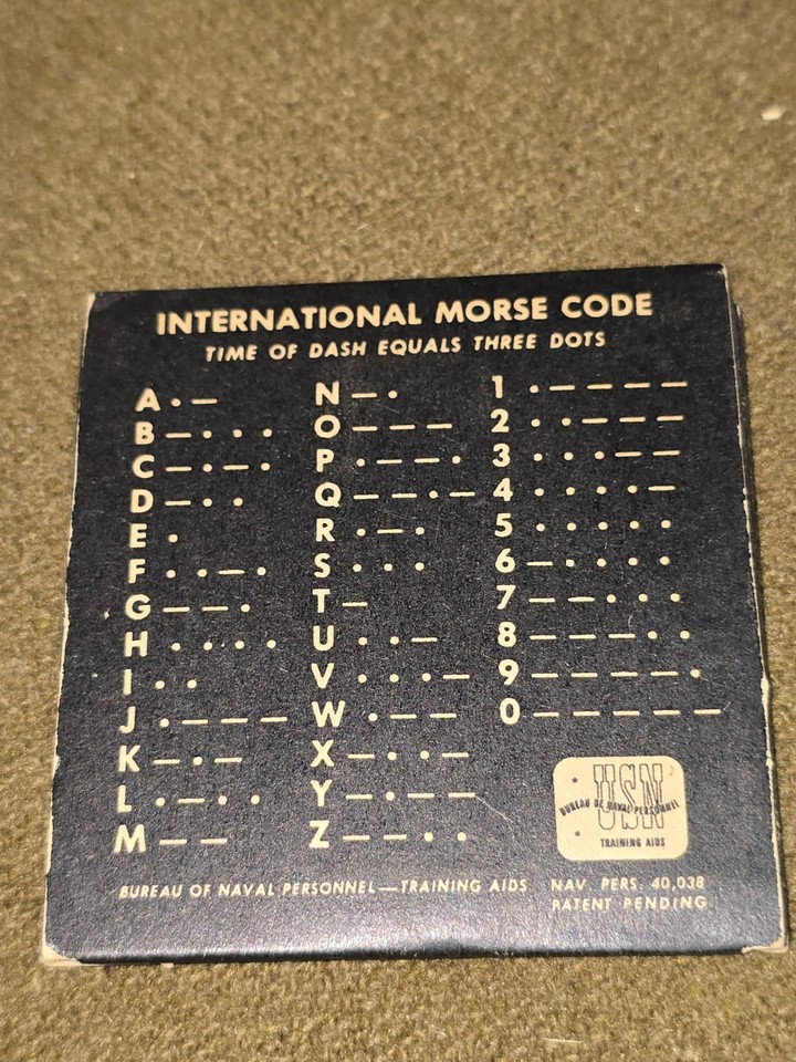 WWII Bureau of Naval Personnel Morse Code Training Aid #1 | eBay