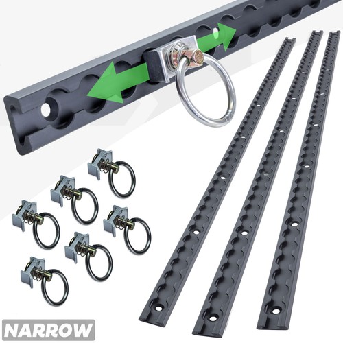 3x load Black cargo track rails locking liner bed 6x sliding tie down ...