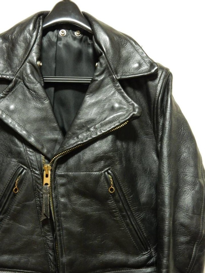 Vintage 60s CAL LEATHER CHP Horsehide Motorcycle Police Jacket TALON ...