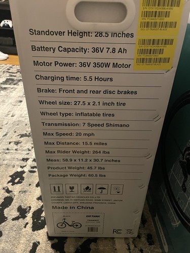 GOTRAX Adult Transit 27.5" Step Through Bike Certified UL 2849 | eBay