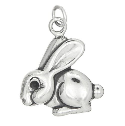 Sterling Silver Big Bunny Rabbit Charm or Pendant | eBay
