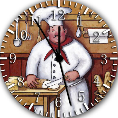 Fat Chef Frameless Borderless Wall Clock Nice For Gifts or Decor G01 ...