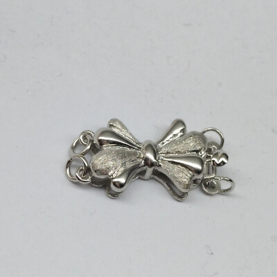 Real 925 Sterling Silver Bow Clasp / Closure for 2 Strand Necklace ...