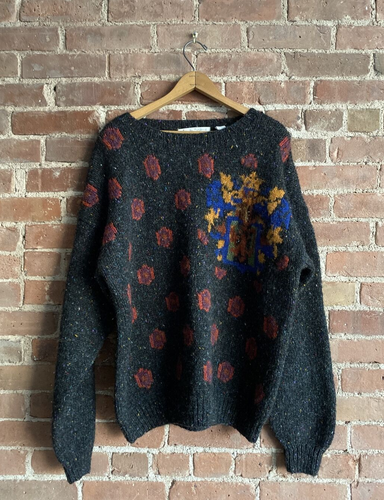 Vtg Perry Ellis Men's Sweater, Sz Large, 100% Shetland Wool, Crest To ...