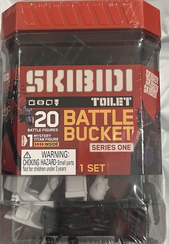 Skibidi Toilet Battle Bucket- Series One, 20 Battle Figures & Mystery ...