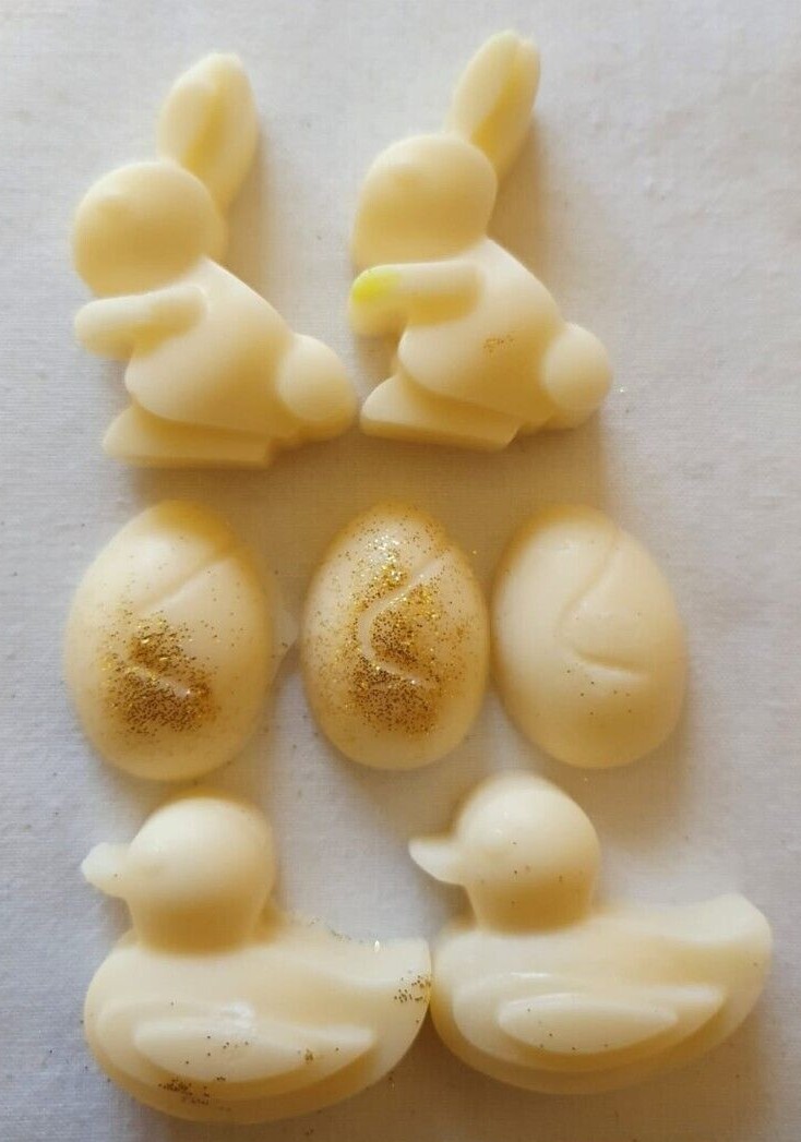 EASTER WAX MELTS,SPRING WAX MELTS,DUCK,BUNNY,EGG SHAPE,HIGHLY SCENTED ...