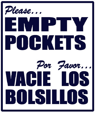 'Please Empty Pockets' Laundromat Overlay Self-Adhesive Sticker FREE ...