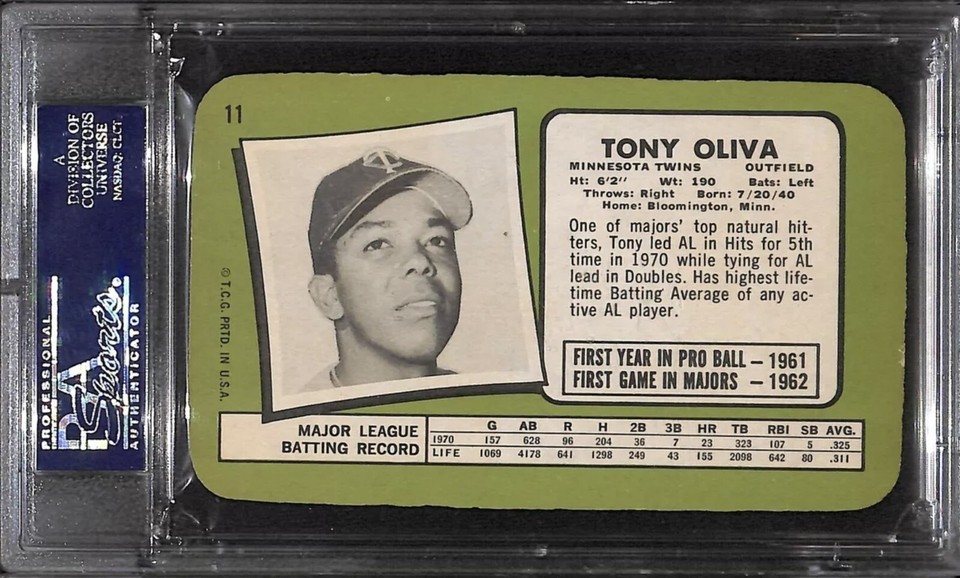 1971 Topps Super Tony Oliva #11 PSA 5 “EX” Twins HOF CENTERED BEAUTY ...