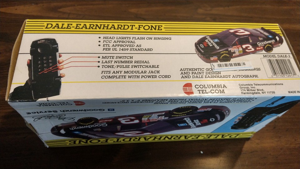 Nascar Columbia Tel-Com Dale Earnhardt Fone Race Car Phone Collectable ...