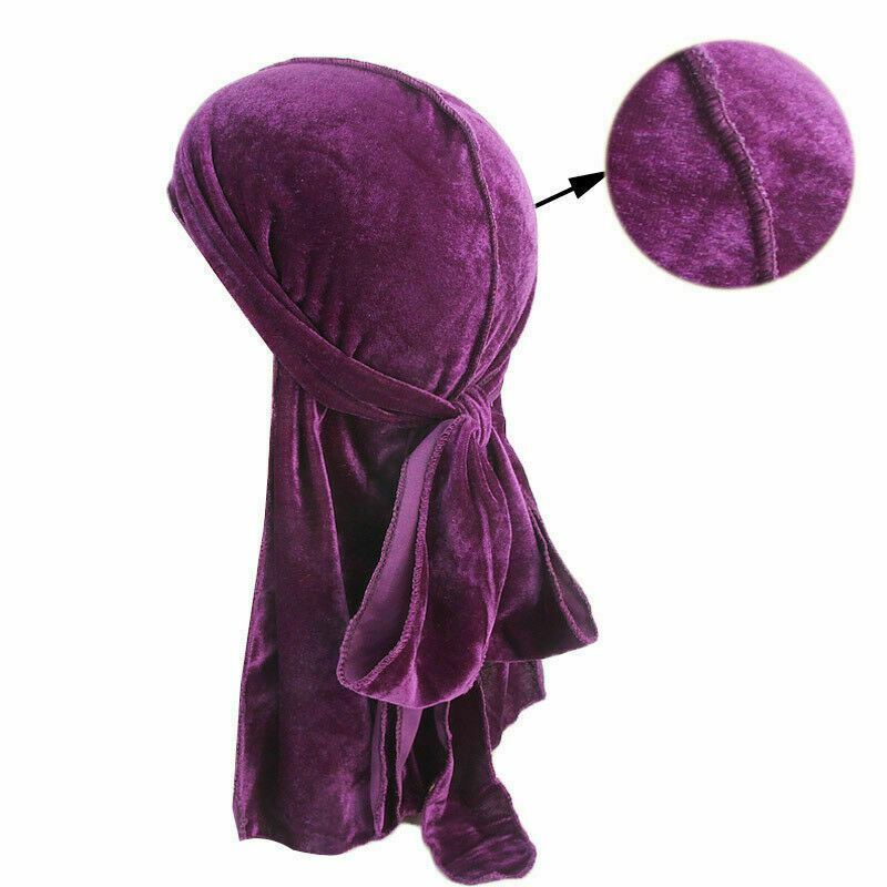 Women Men Unisex Velvet Durag Hat Cap Premium Designer Doo Rag Wave ...