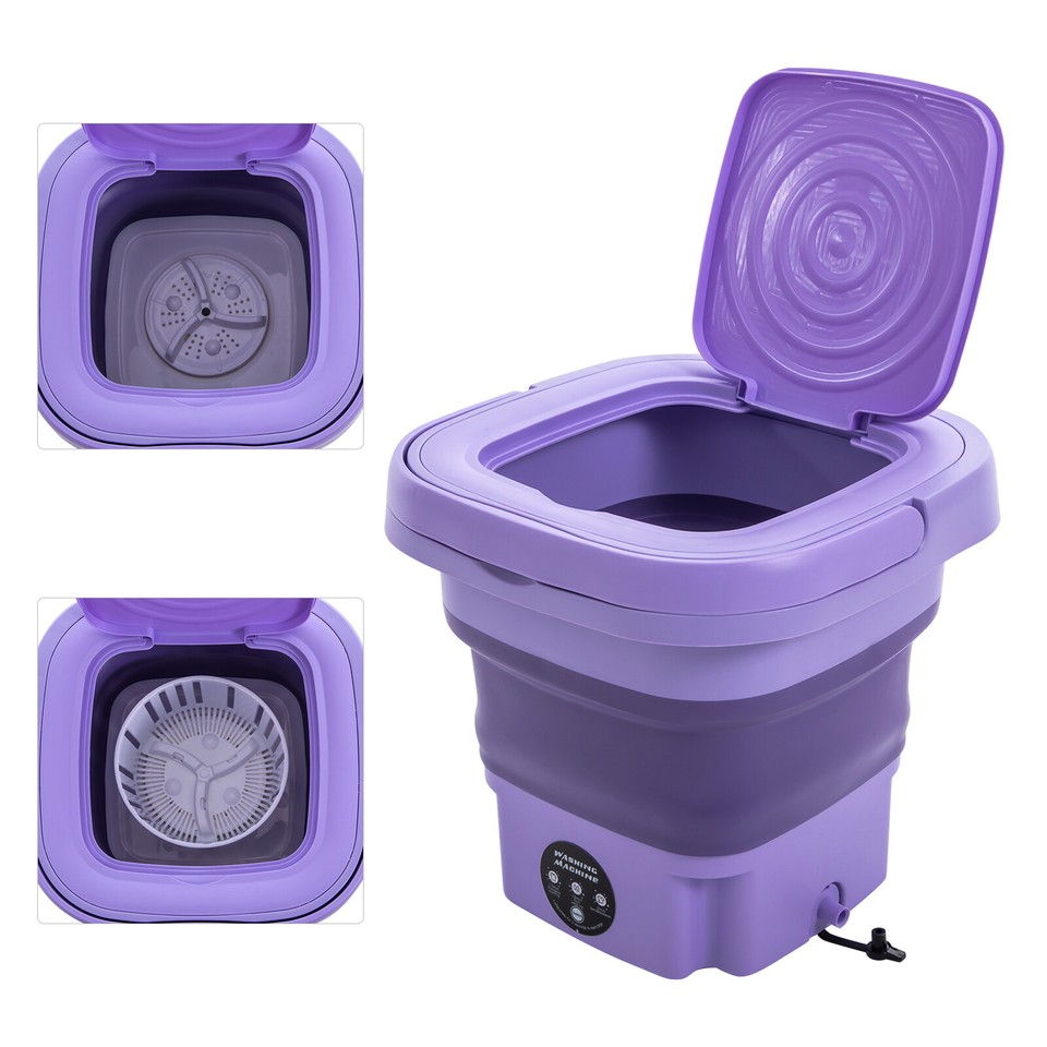 Portable Washing Machine 8 L Folding Mini Washer Bucket For Travel Dorm ...