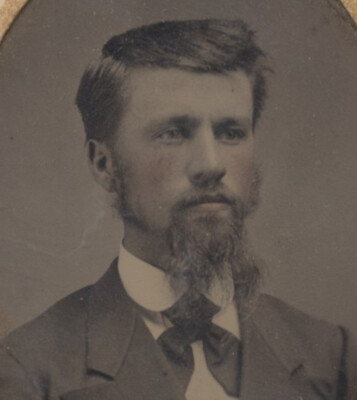 SHARP PORTRAIT OF YOUNG MAN W/ UNUSUAL CHIN BEARD AND TINTED CHEEKS | eBay