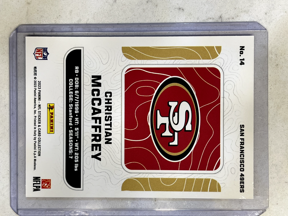 2023 NFL Panini Sticker & Card Collection CHRISTIAN MCCAFFREY Orange ...