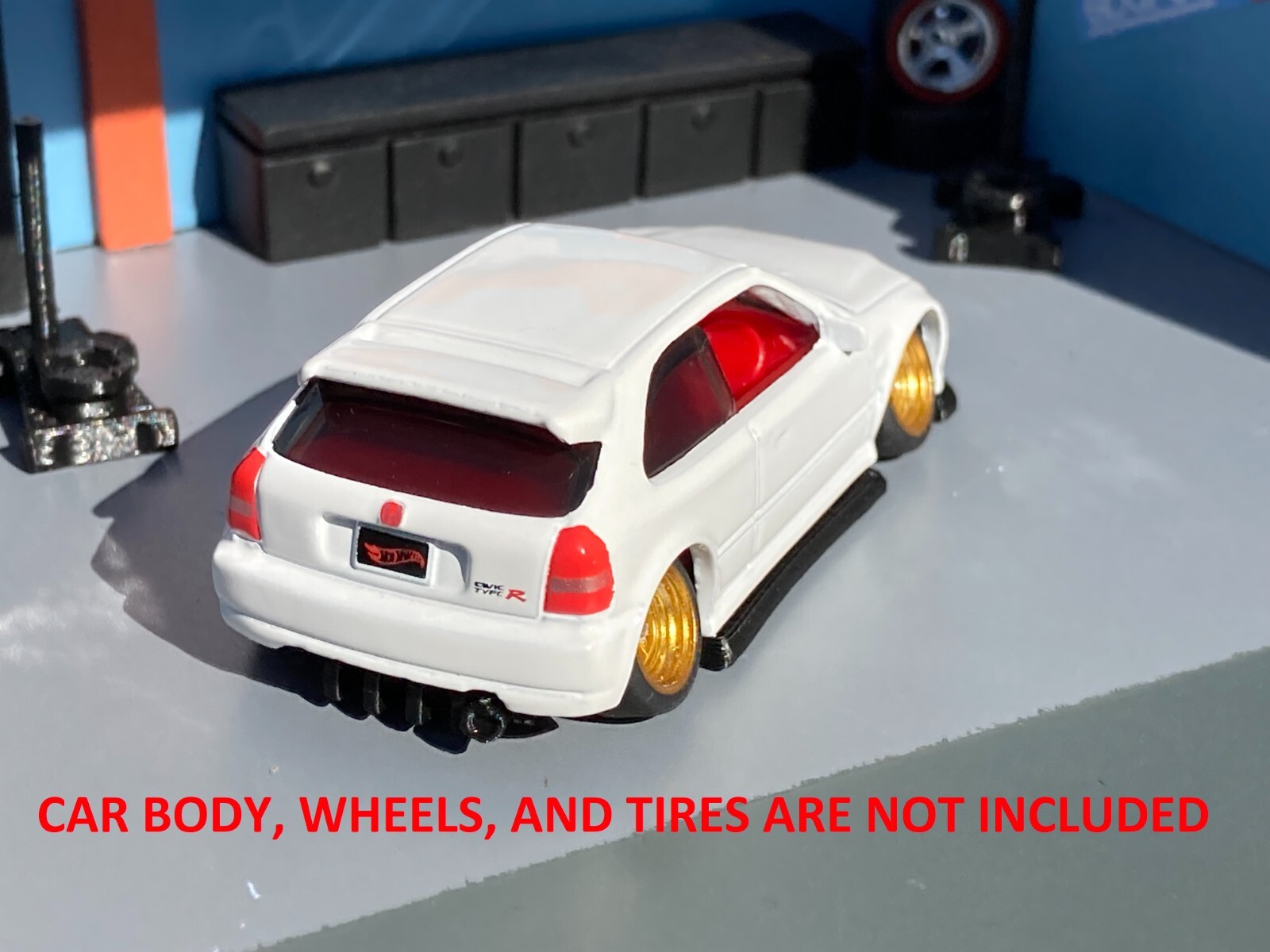 CUSTOM LOWERED WIDE BASE 4 HOT WHEELS HONDA CIVIC EK9 TYPE R CAMBERED ...