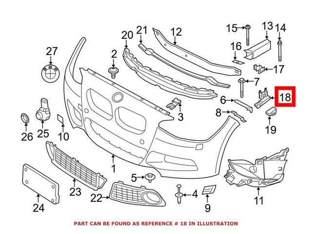 Genuine BMW OEM 51118054313 Deformation Element Front Bottom Left for ...