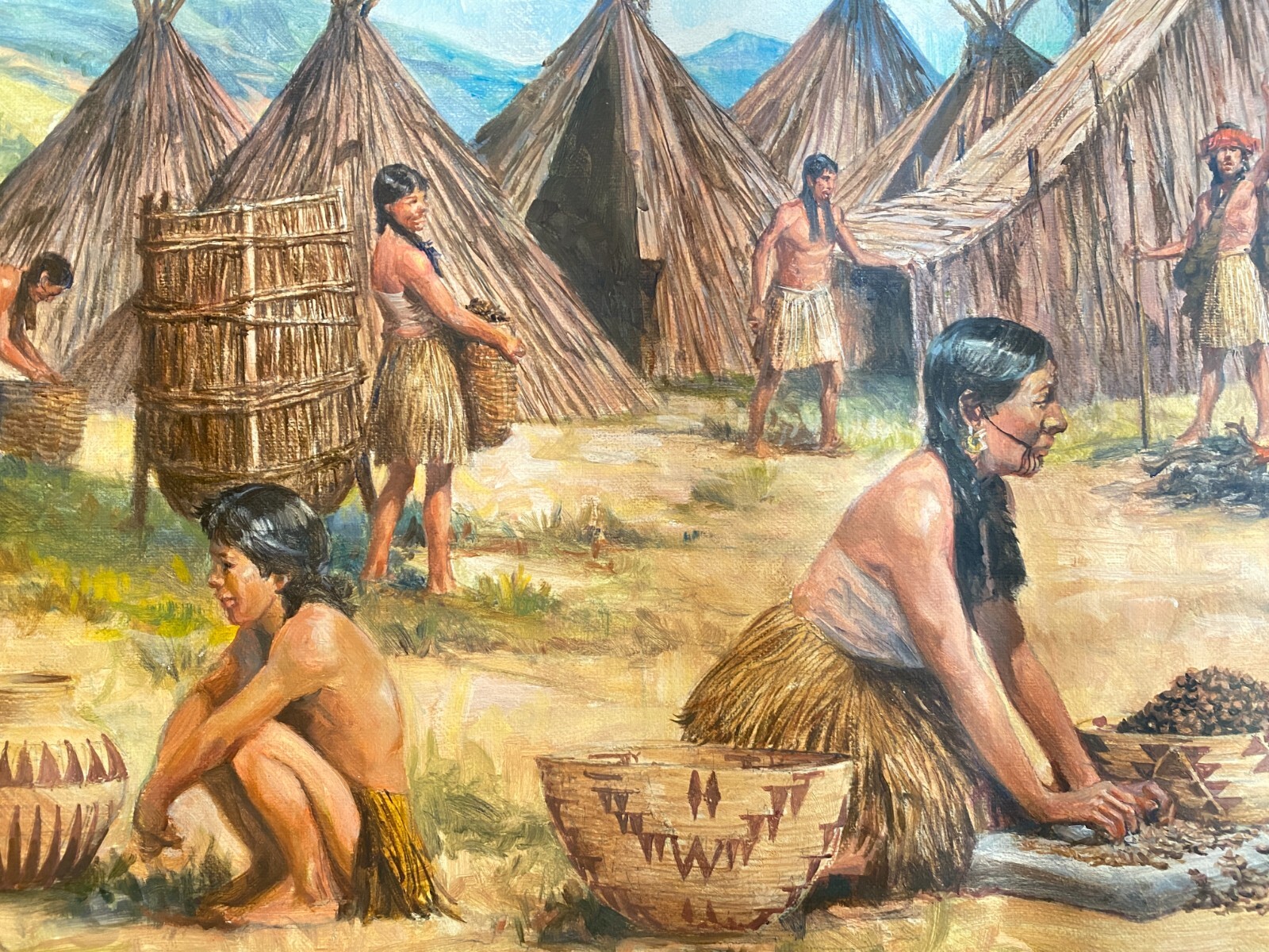 Original Artwork Oil Painting on canvas of a California Maidu Native ...