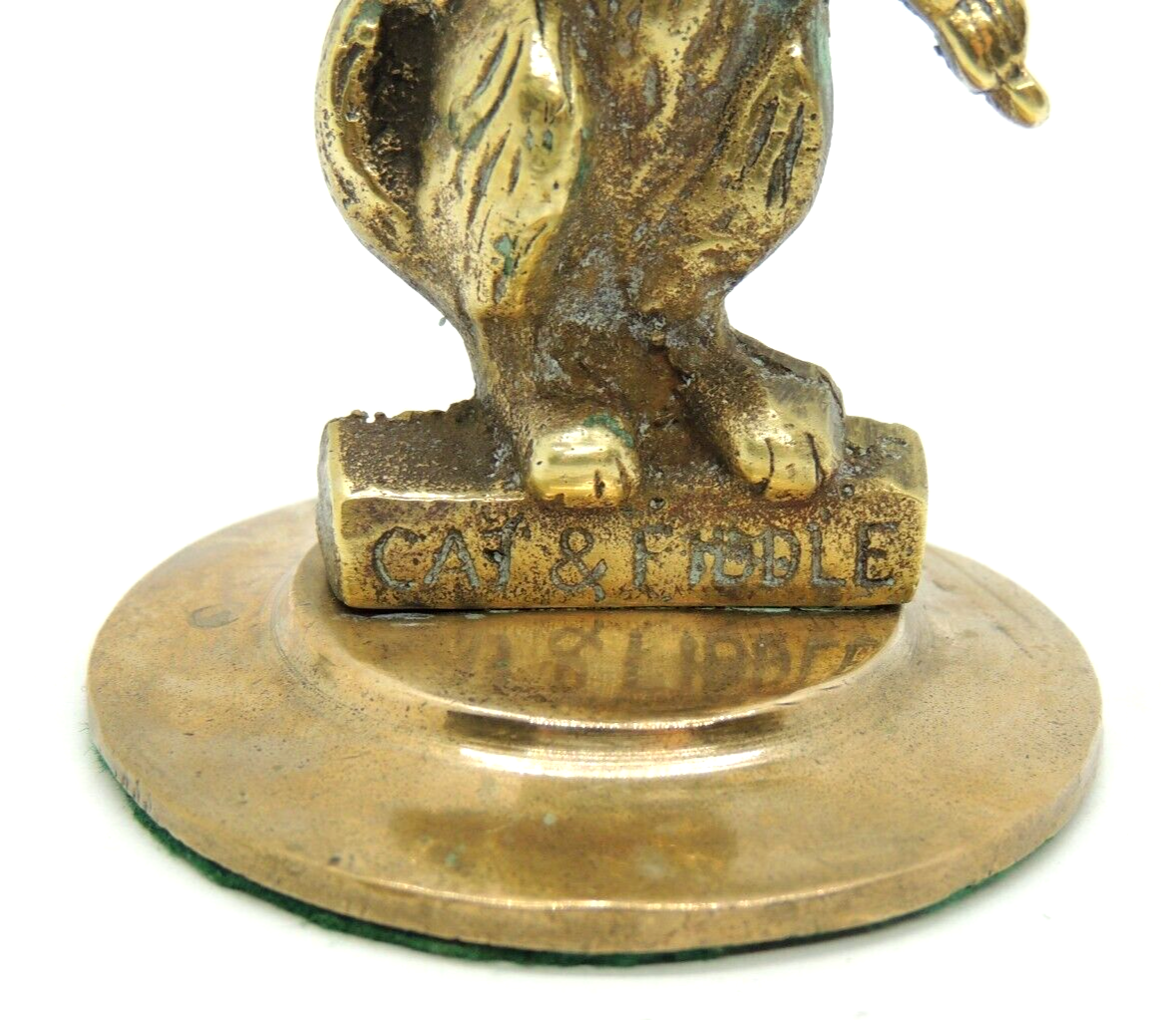 Vintage Brass Cat and Fiddle Figure Cat Playing the Fiddle Figurine ...