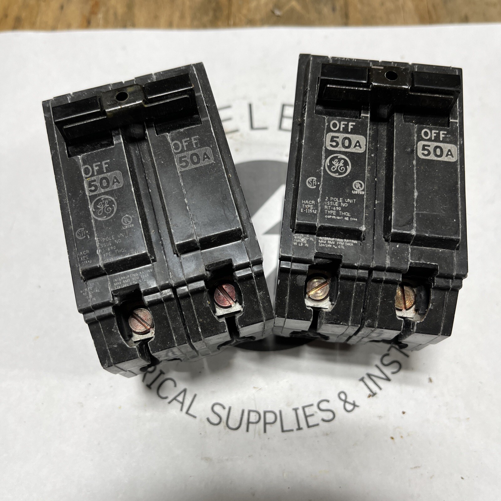 GE THQL2150 50 Amp 2 Pole 120/240V Circuit Breaker New Old Stock Lot Of ...