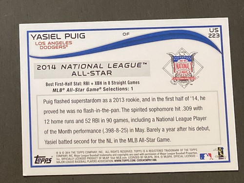 YASIEL PUIG Signed Autographed Baseball Card LA Dodgers | eBay