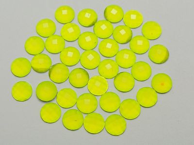 200 Neon Yellow Flatback Acrylic Round Rhinestone Gems 8mm No Hole | eBay