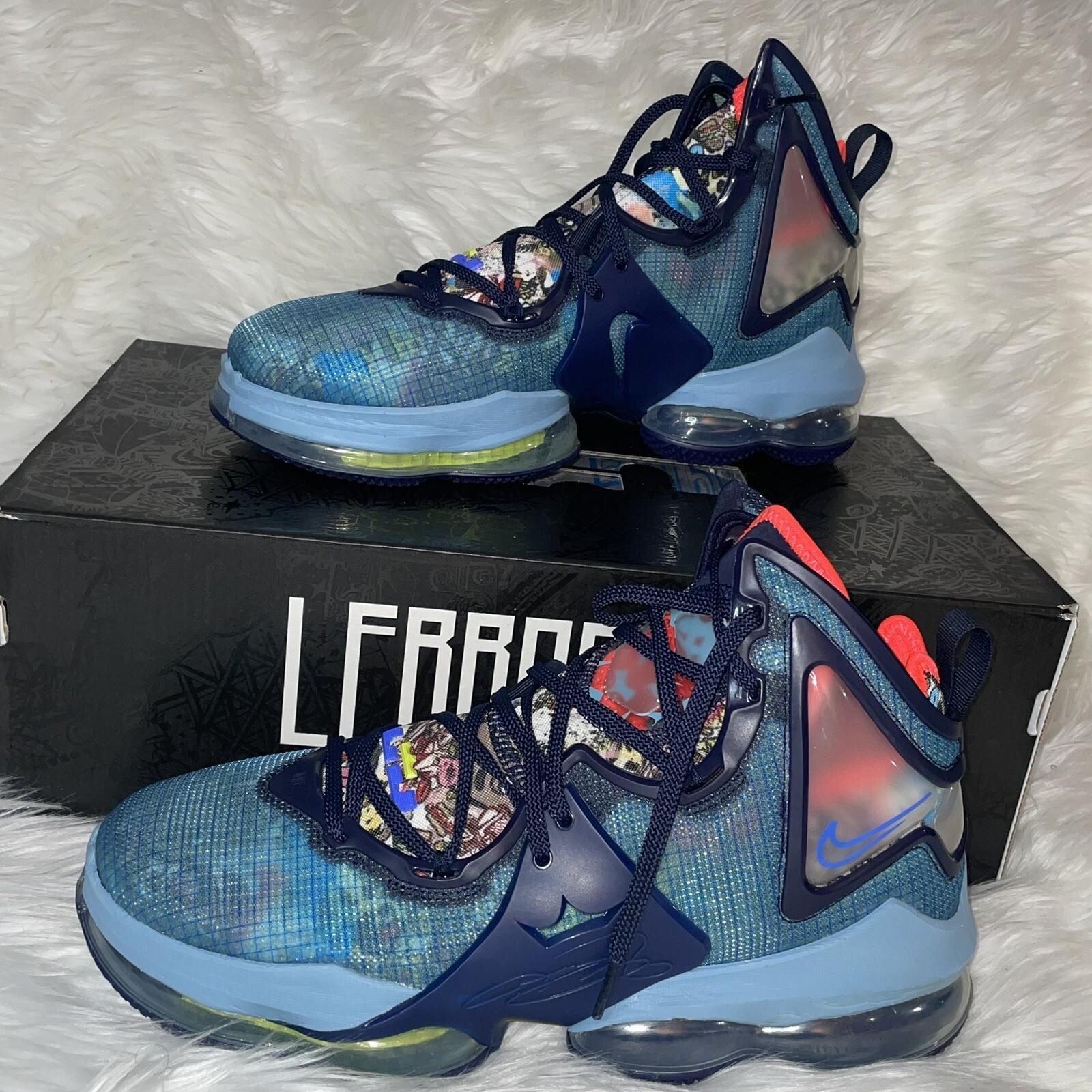 Nike LeBron 19 Blue CZ0203-400 Men’s Sizes 11 Mens ~ … - Gem