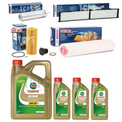 FOR BMW 330D MSPORT E90 FULL BOSCH SERVICE KIT WITH 8L CASTROL EDGE ...