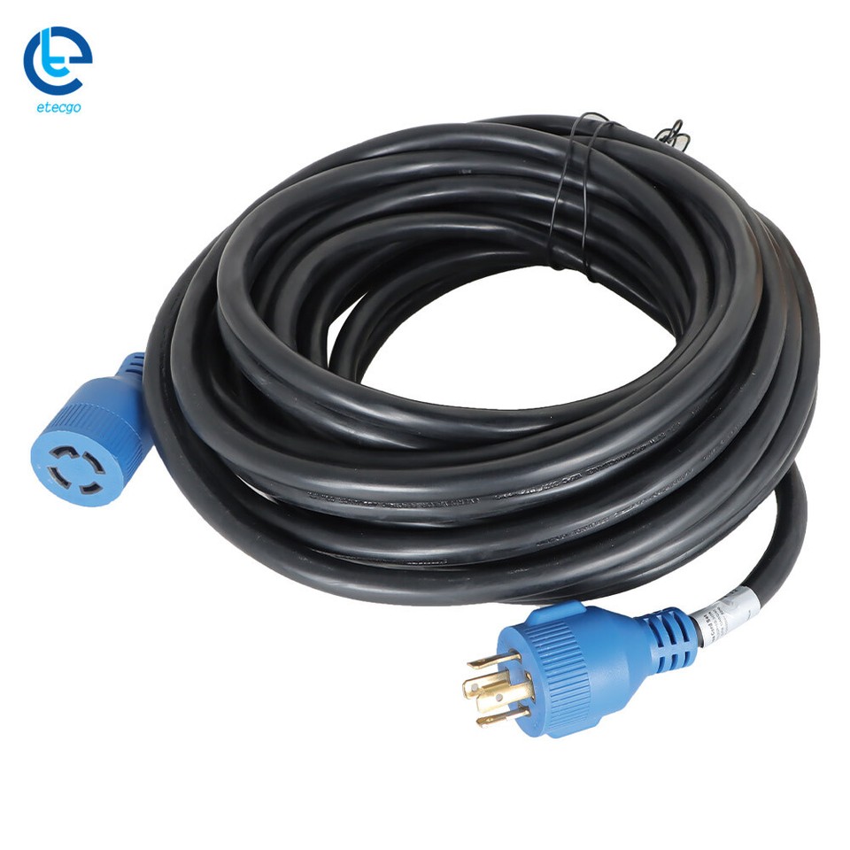 30 Amp 25/50/75/100FT Generator Extension Power Cord & Power Inlet Box ...
