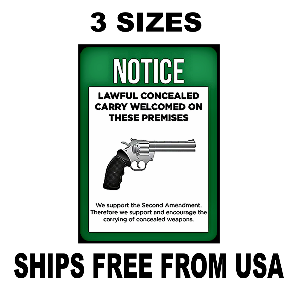 Gun Sign Sticker Decal Lawful Concealed Carry Welcome Here | eBay