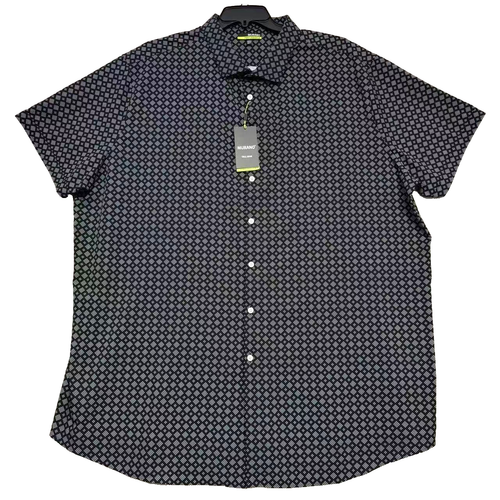 Murano Performance Shirt 4XT Black White Diamond Print Geometric SS ...