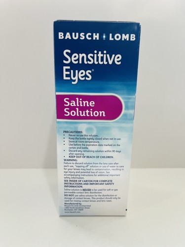 2 X Bausch And Lomb Sensitive Eyes Plus Saline Contact Solution 12 Fl ...